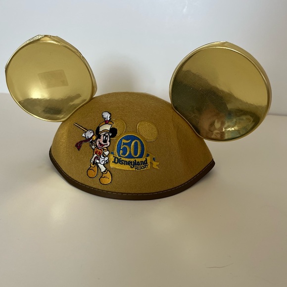 Disney | Accessories | Disneyland 5th Anniversary Gold Mickey Hat ...